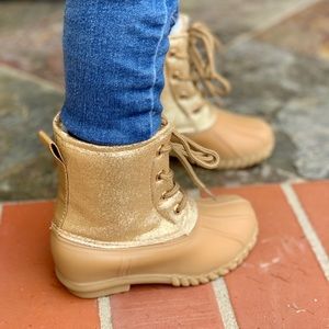 Shoeroom21 boutique | Shoes | New Girls Gold Glitter Duck Boots | Poshmark
